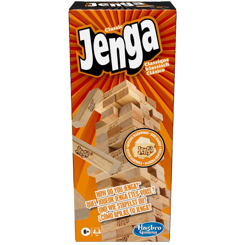 Jenga Classic Stacking Tower Game – Made with Genuine Hardwood Blocks ...