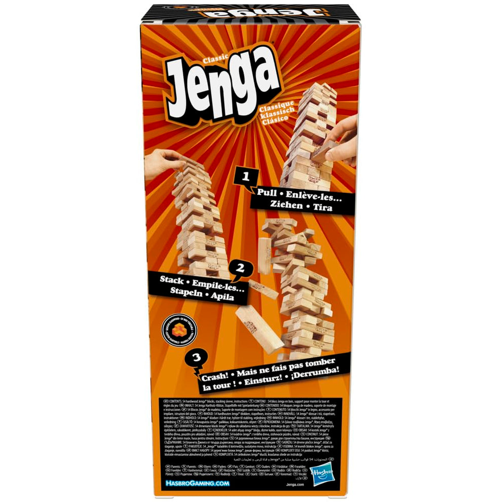 Jenga Classic Stacking Tower Game – Made with Genuine Hardwood Blocks ...